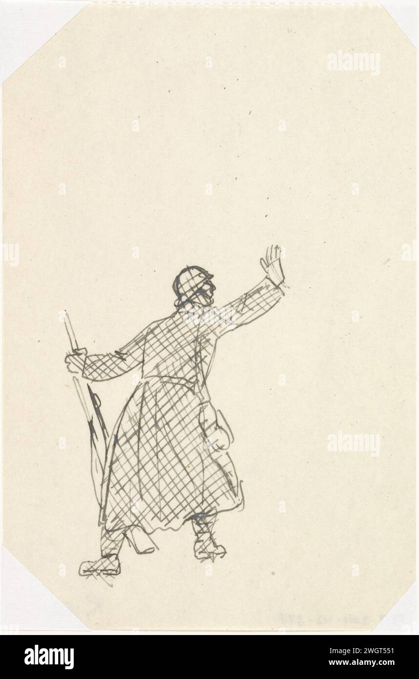 Design sketch poster for propaganda art protection in the army, sketch ...