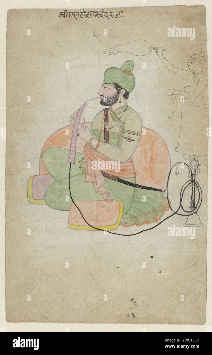 Portrait of Sansar Chand, posthumous, Anonymous, 1830 Indian miniature ...