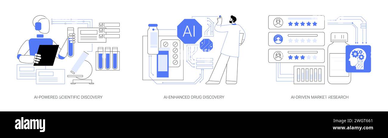 AI in Research and Development abstract concept vector illustrations ...
