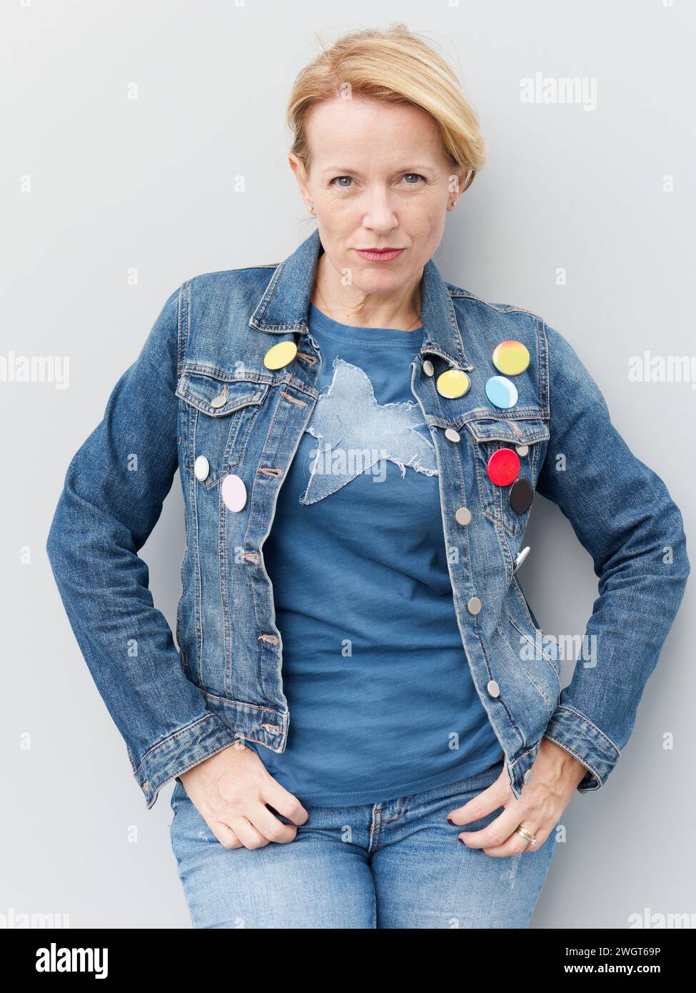 Blonde woman in the city, Milano, Italy Stock Photo - Alamy