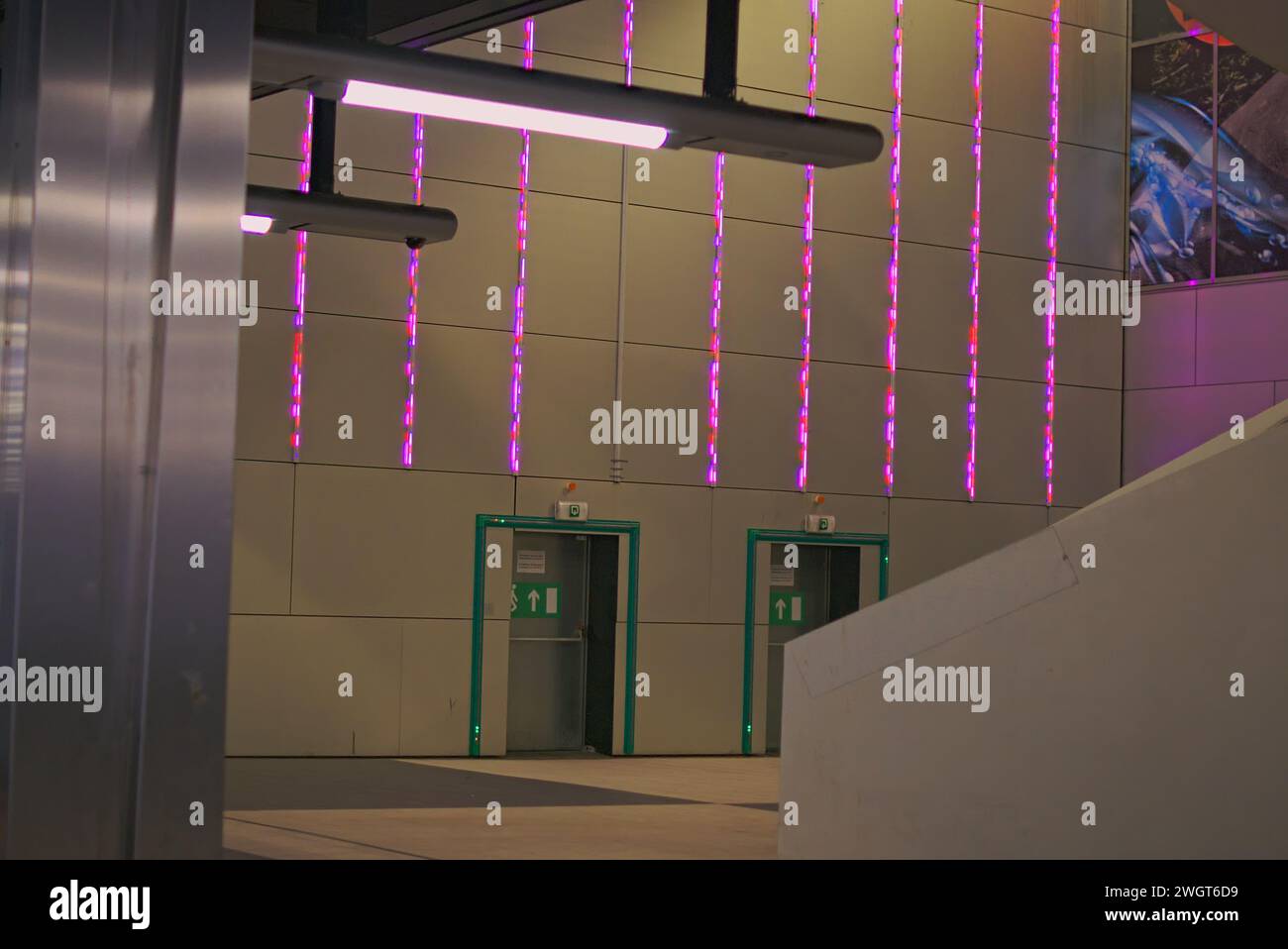 Brussels, Belgium. 5 February, 2024. Interior inside a metro station ...