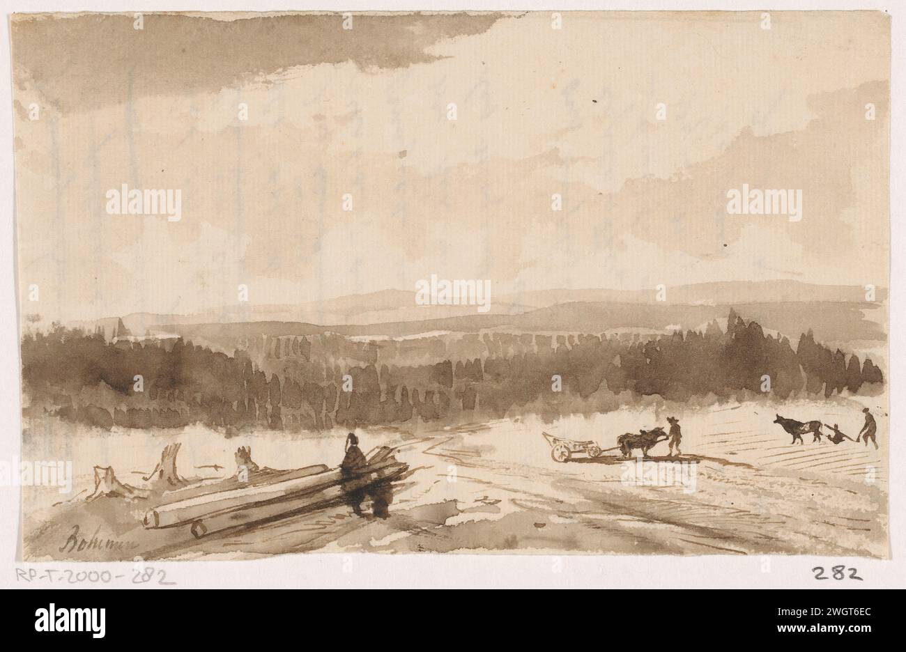 Forest landscape in Bohemen, Johannes Tavenraat, 1840 - 1880 drawing ...