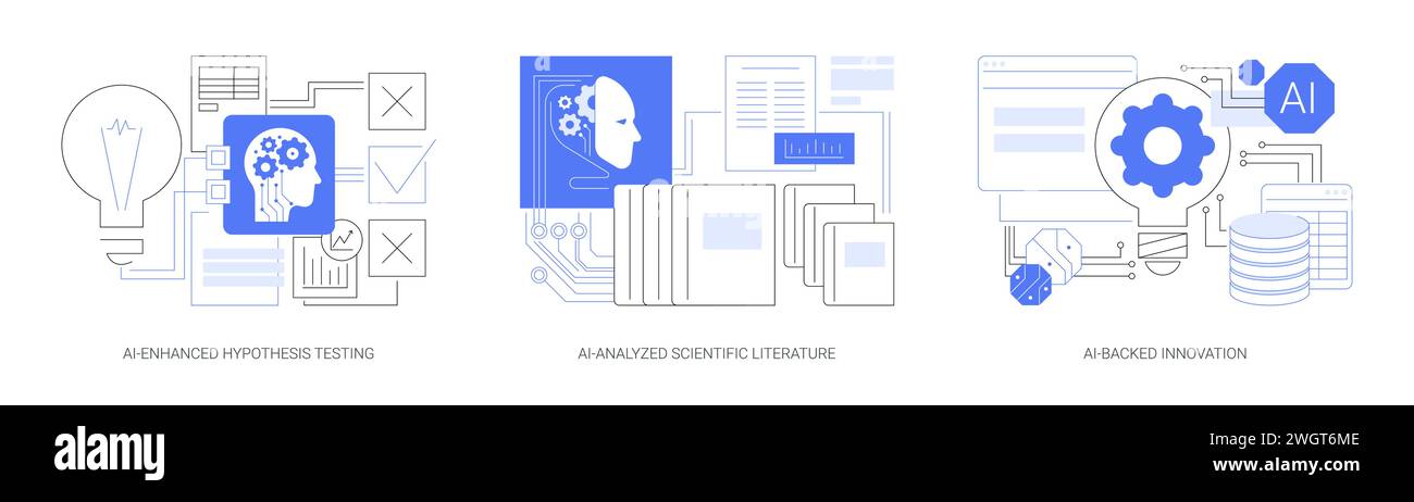 AI in Scientific Research and Development abstract concept vector ...