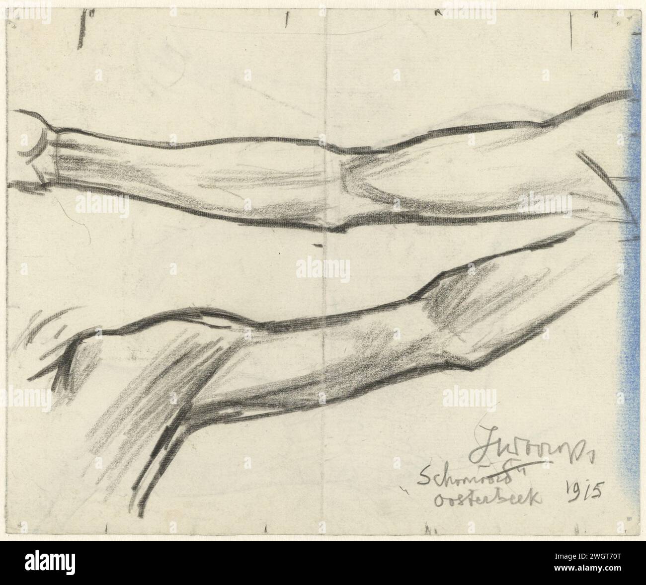 Study of an arm, Jan Toorop, 1915 drawing paper. chalk Stock Photo - Alamy