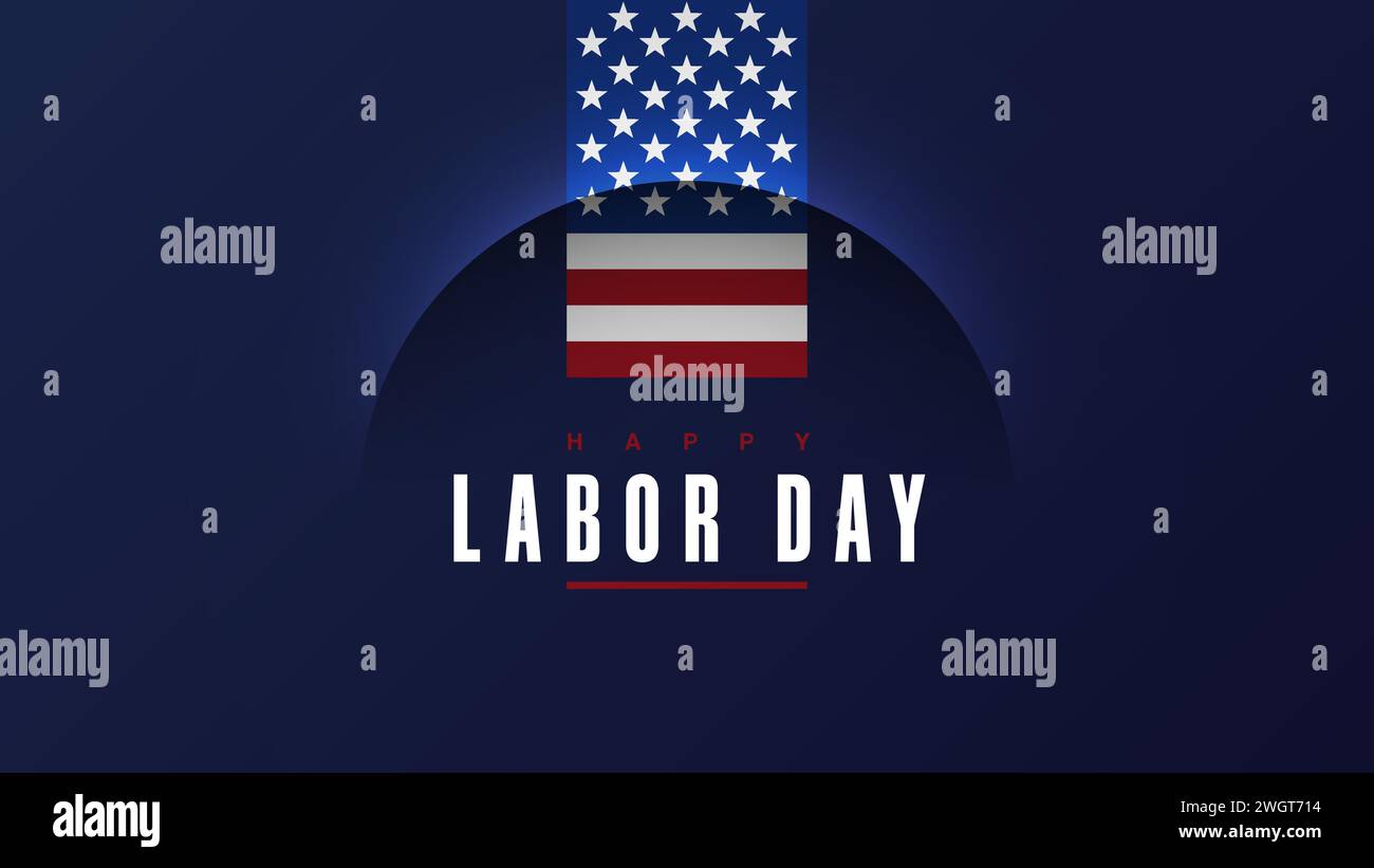 Labor Day USA navy blue background. American national holiday with a US ...