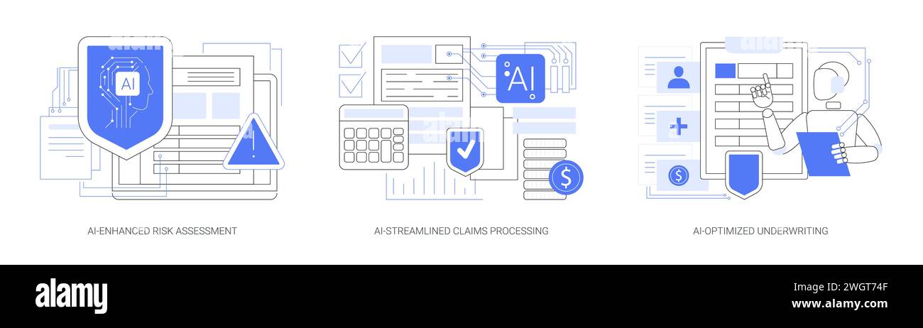 AI in Insurance abstract concept vector illustrations Stock Vector ...