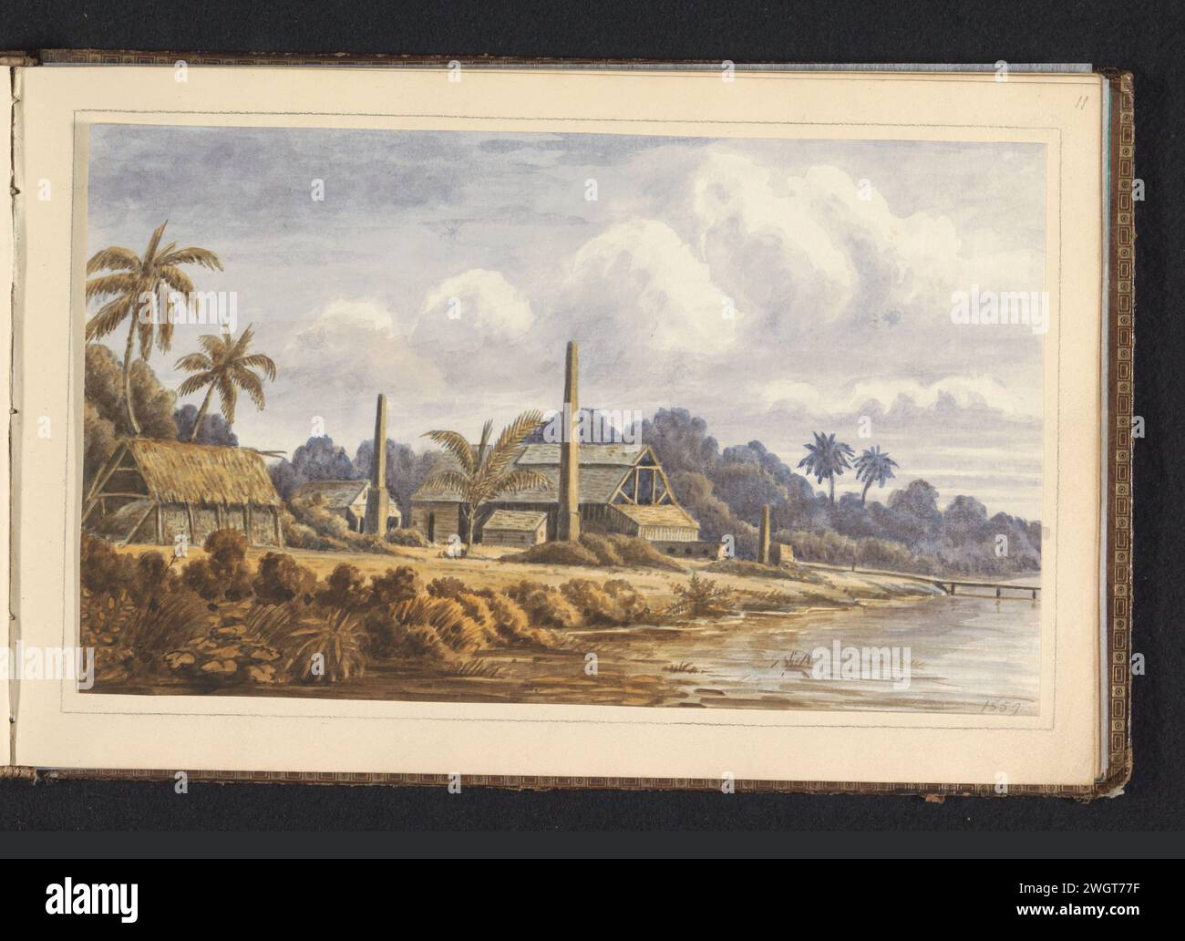 View of the abandoned sugar plantation Picardie on the Commewijne River ...