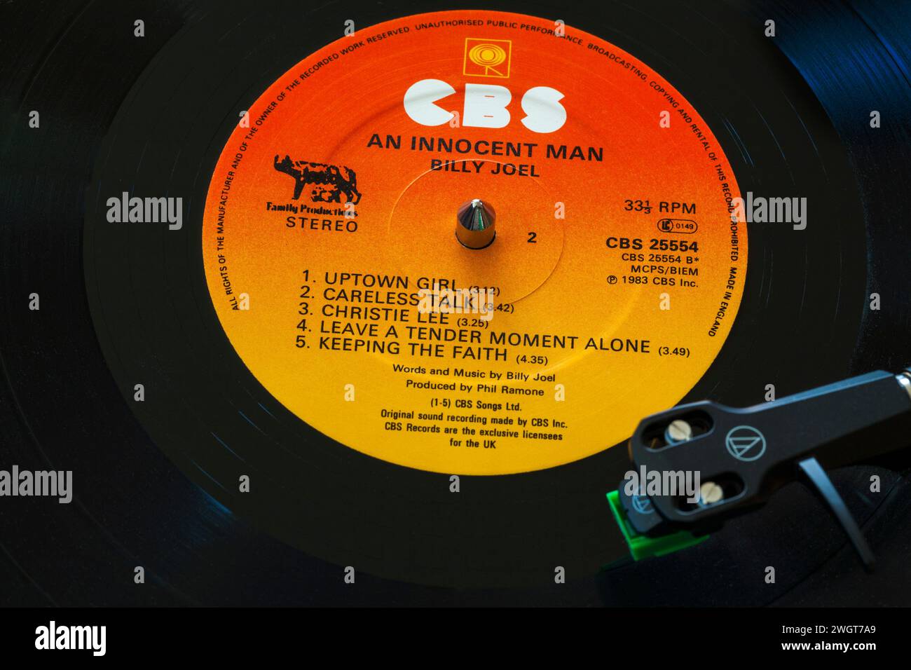 Billy Joel Innocent Man vinyl record album LP with tonearm, cartridge ...