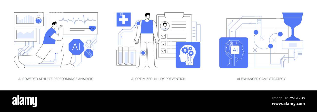 AI in Sports Analytics abstract concept vector illustrations Stock ...