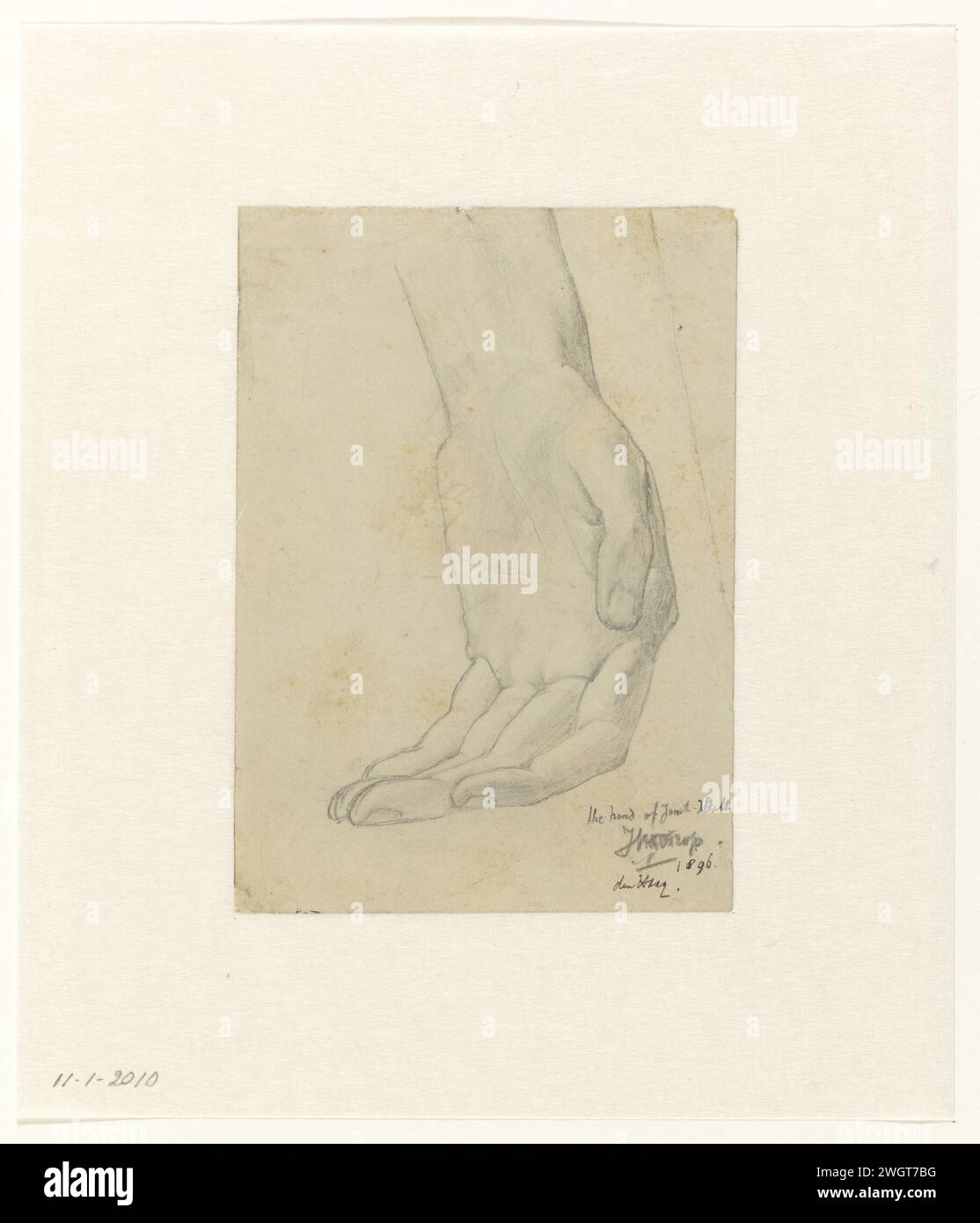Hand of Janet Hall, Jan Toorop, 1896 drawing paper. pencil hand ...