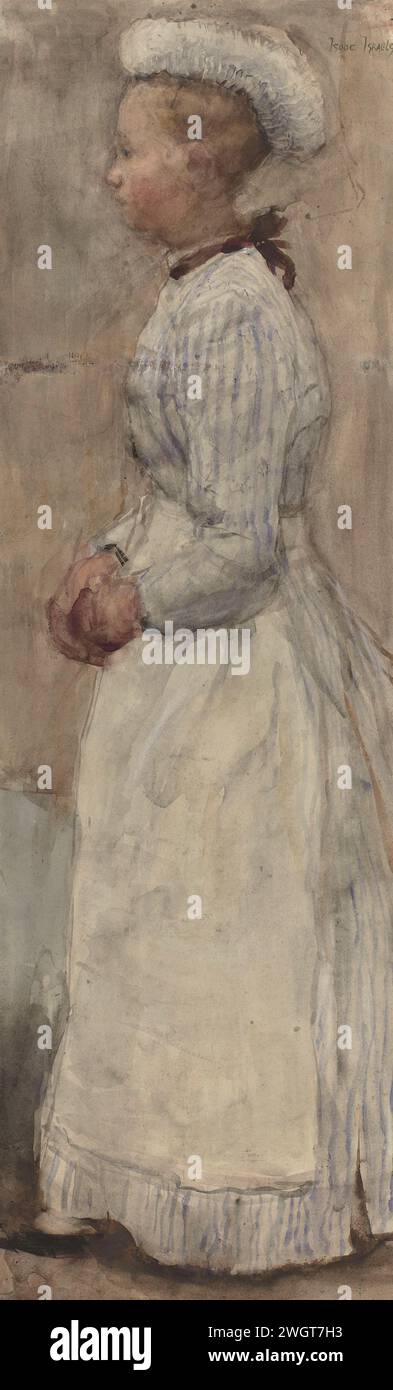 Maid, Isaac Israels, 1875 - 1934 drawing paper. watercolor (paint ...