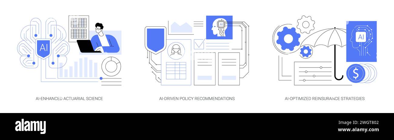 AI for Insurance Companies abstract concept vector illustrations Stock ...