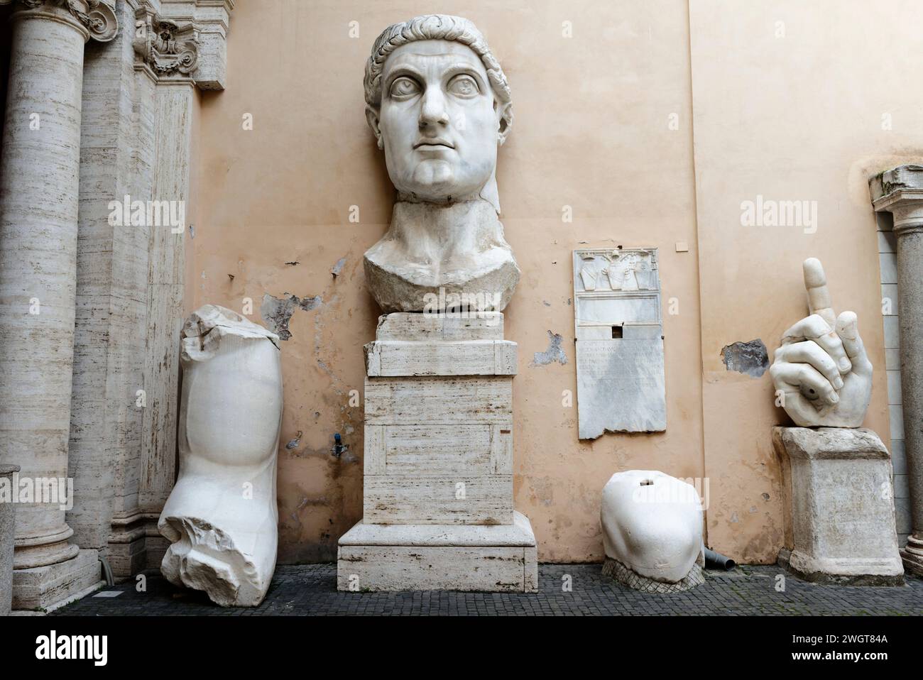 The colossal statue of Constantine, dating back to the 4th century AD ...