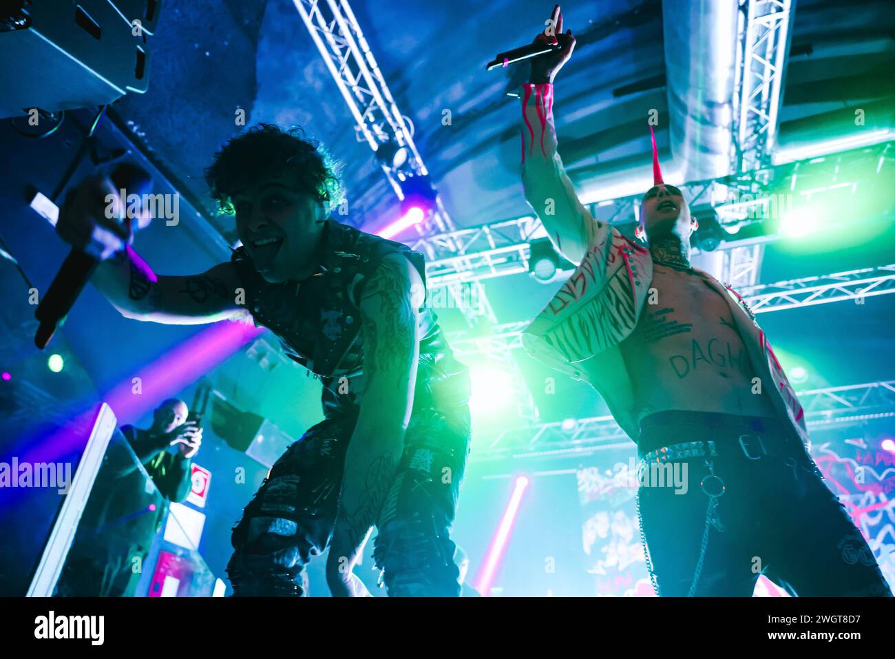 Milan, Italy. 17th Jan, 2023. Theo, Plant, and Fiks of La Sad are ...