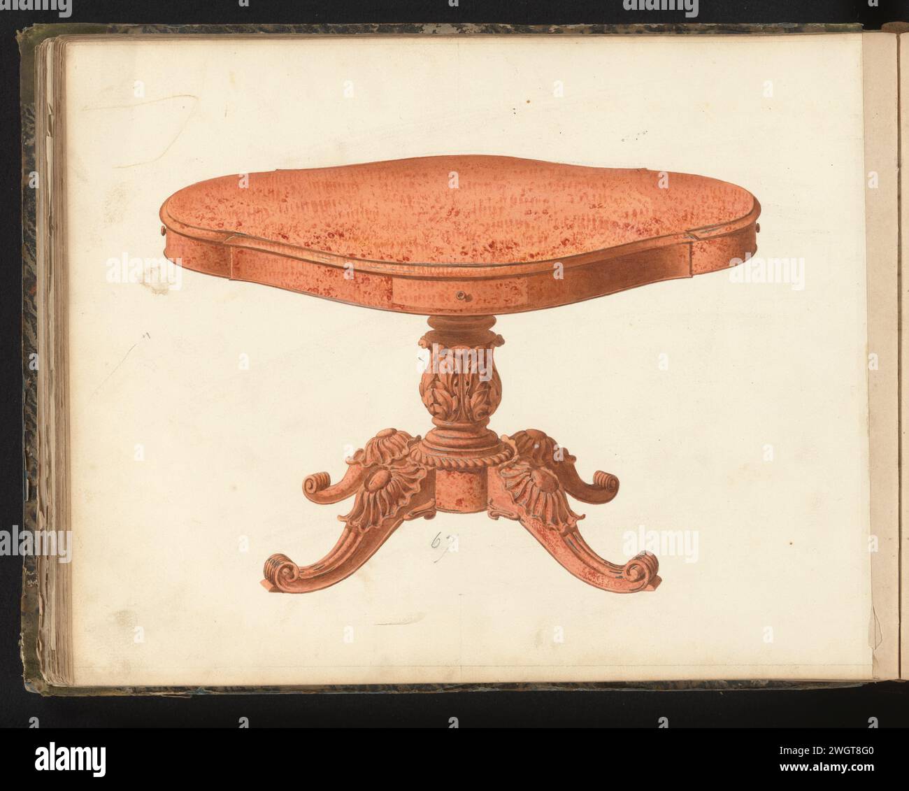 Design for a family table, anonymous, c. 1825 - c. 1839 drawing Design ...