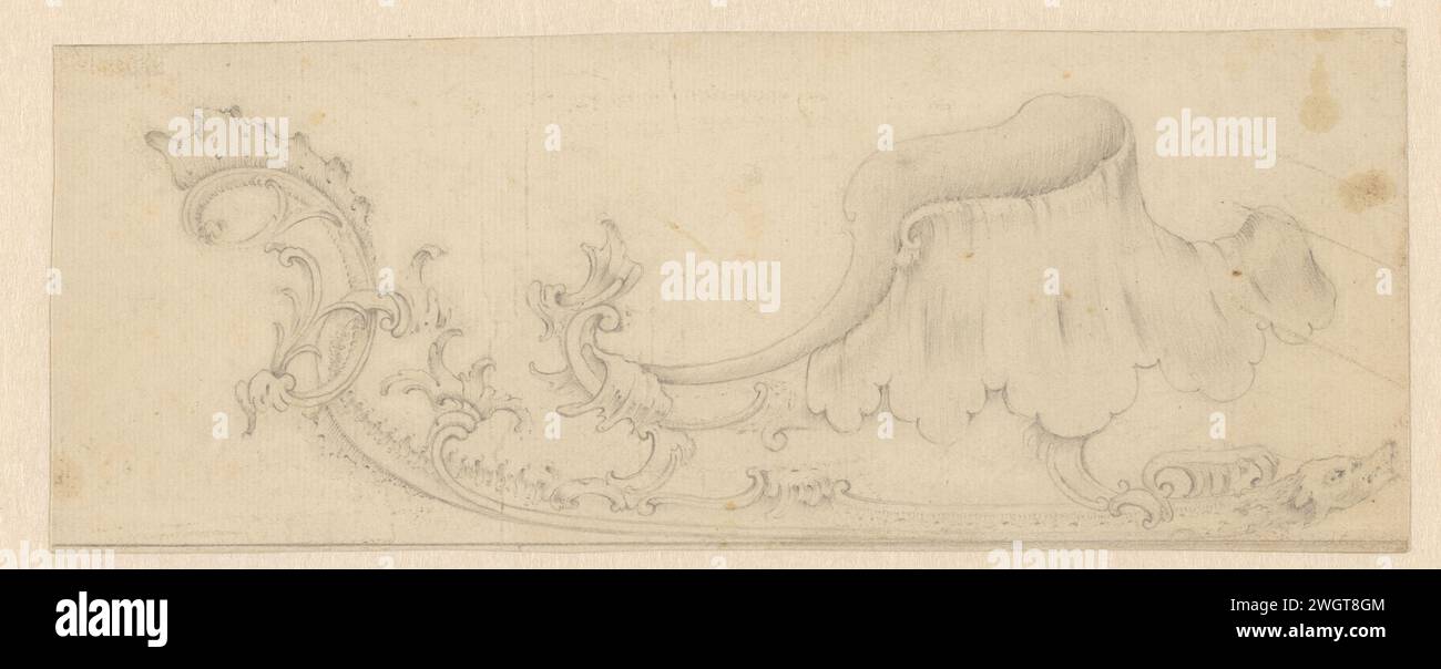 Design for a sled in Rococo style, anonymous, c. 1750 drawing Southern ...
