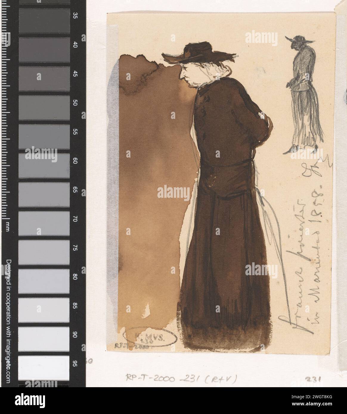 French priest, Johannes Tavenraat, 1858 drawing Two sketches from a ...