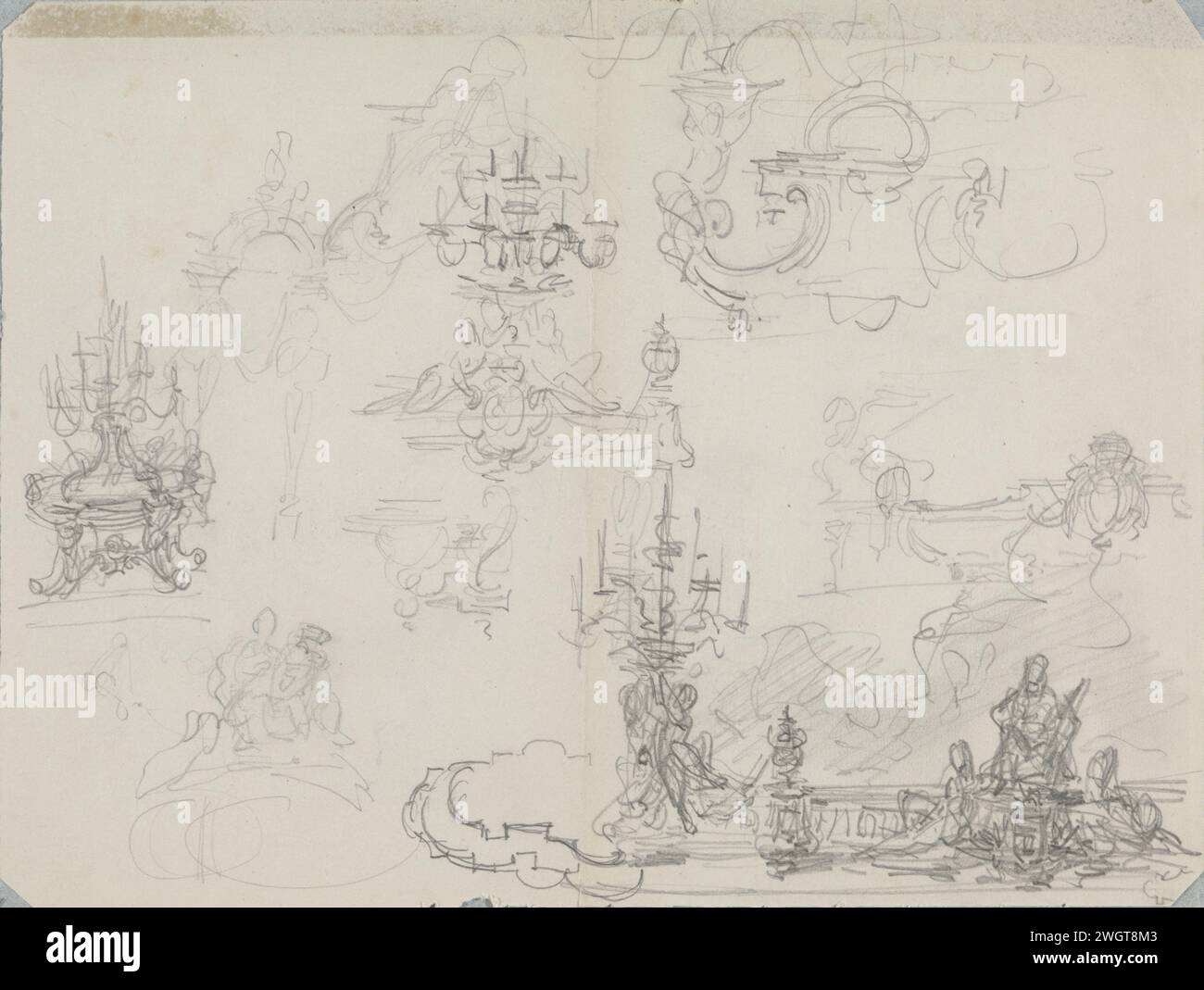 Designs for table pieces, candelabers and Jardinières, c. 1864 - c ...
