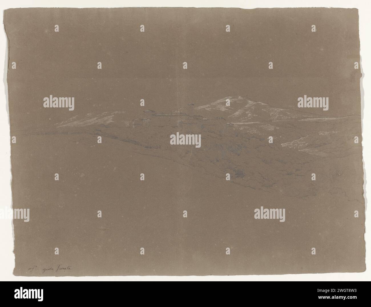 View of Grotta Ferrata, 1786 - 1857 drawing Drawing from a group of ...