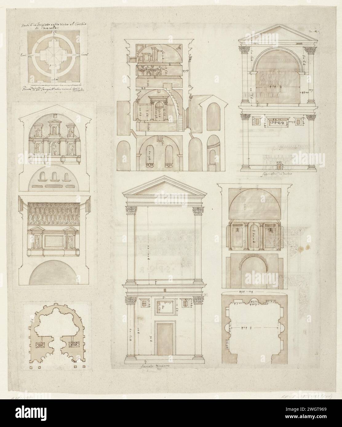Four magazines with architectural drawings to Grafmonumenten, Anonymous ...