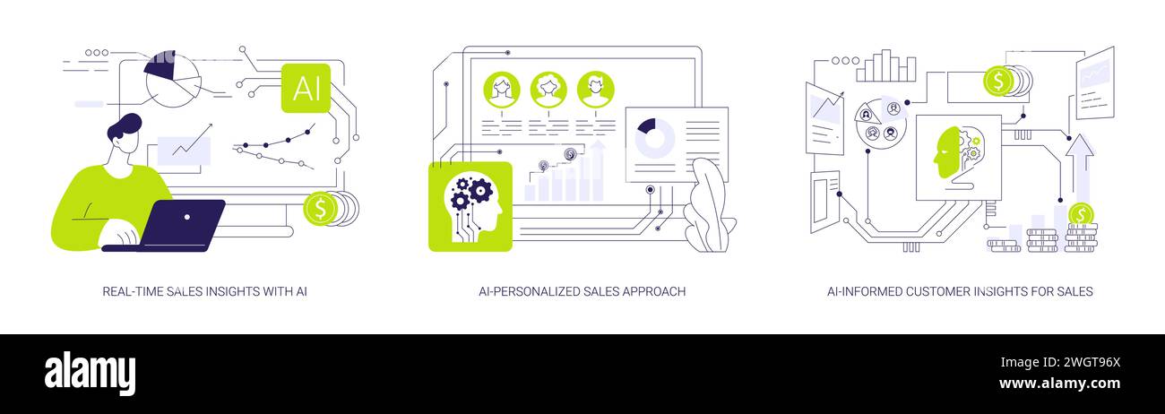 Sales Customization With Ai Abstract Concept Vector Illustrations Stock Vector Image And Art Alamy