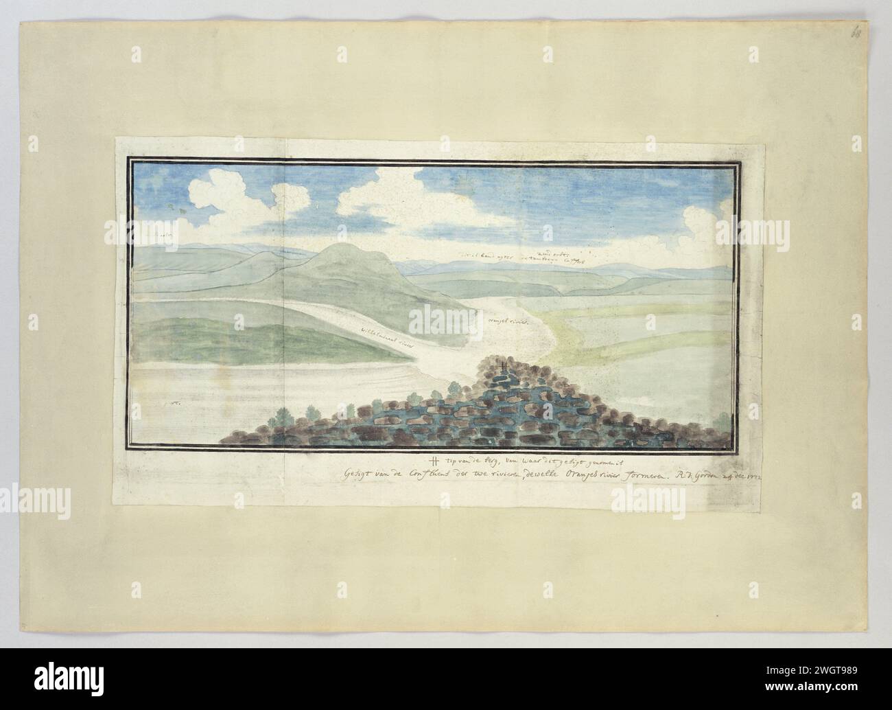 The confluence of the Caledon and Orange Rivers, seen from the south ...