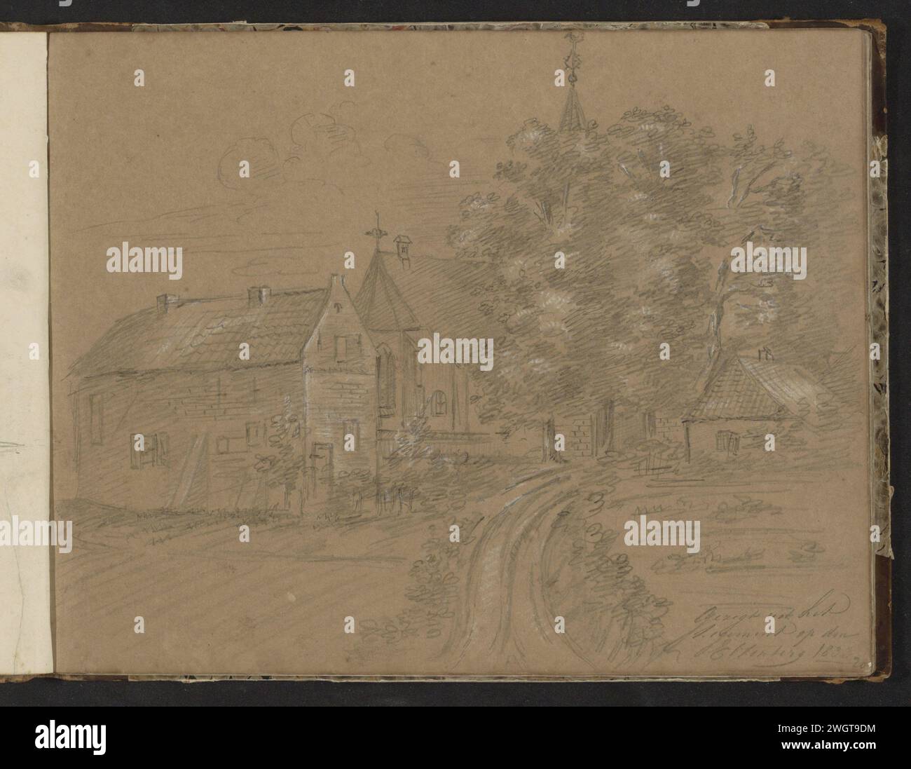 Houses and a church on the Eltenberg, 1833 Page 20 Recto from a ...