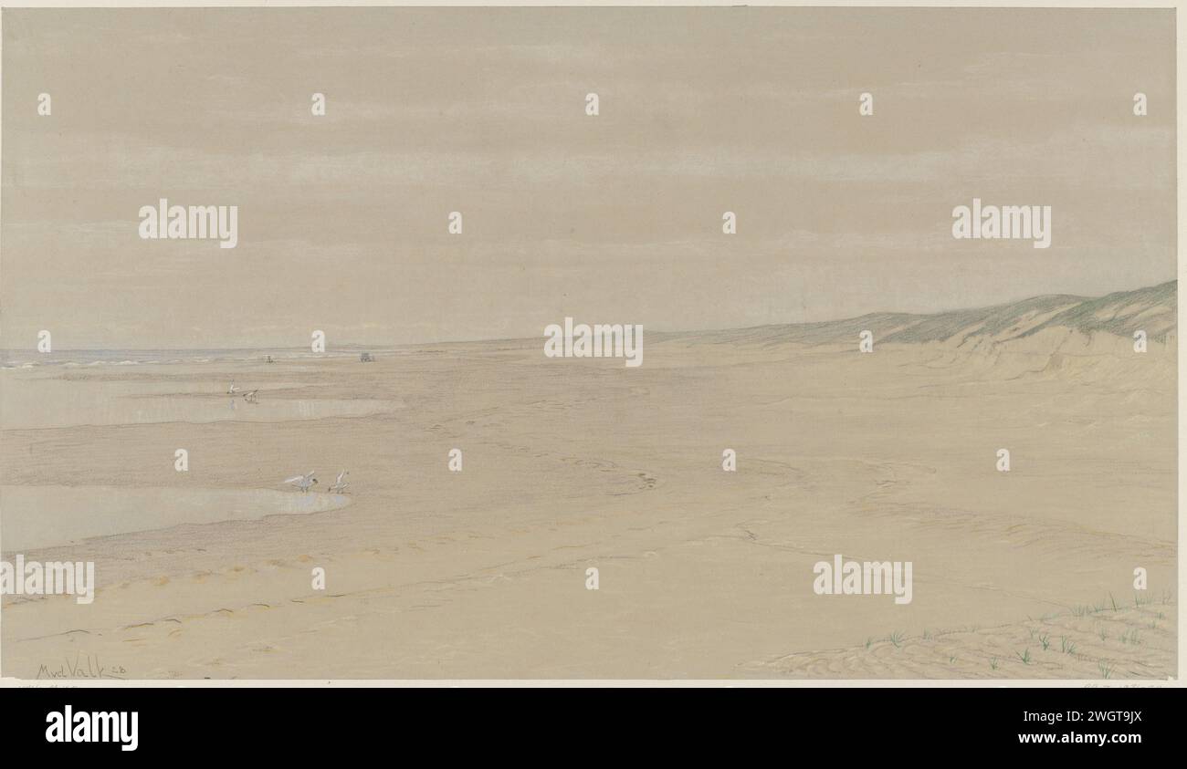 Strand, Maurits van der Valk, 1928 drawing paper. cardboard. chalk beach Stock Photo - Alamy