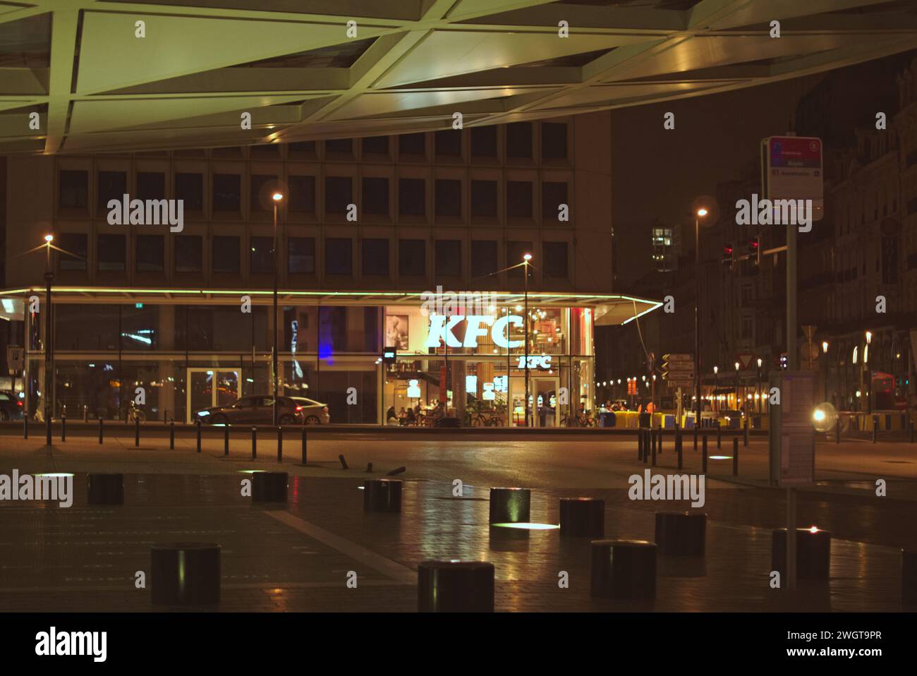 Brussels, Belgium. 5 February, 2024.Streets of Belgium. KFC fast food ...