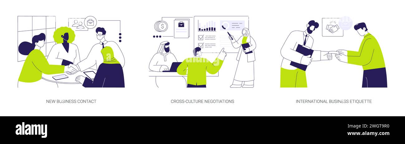 Business meeting at conference abstract concept vector illustrations ...