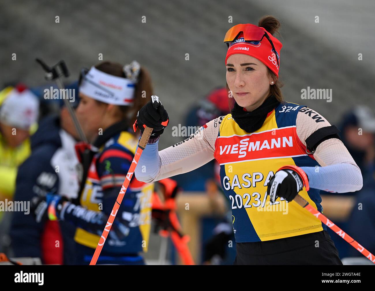 Elisa Gasparin of Switzerland during official training for the Biathlon ...
