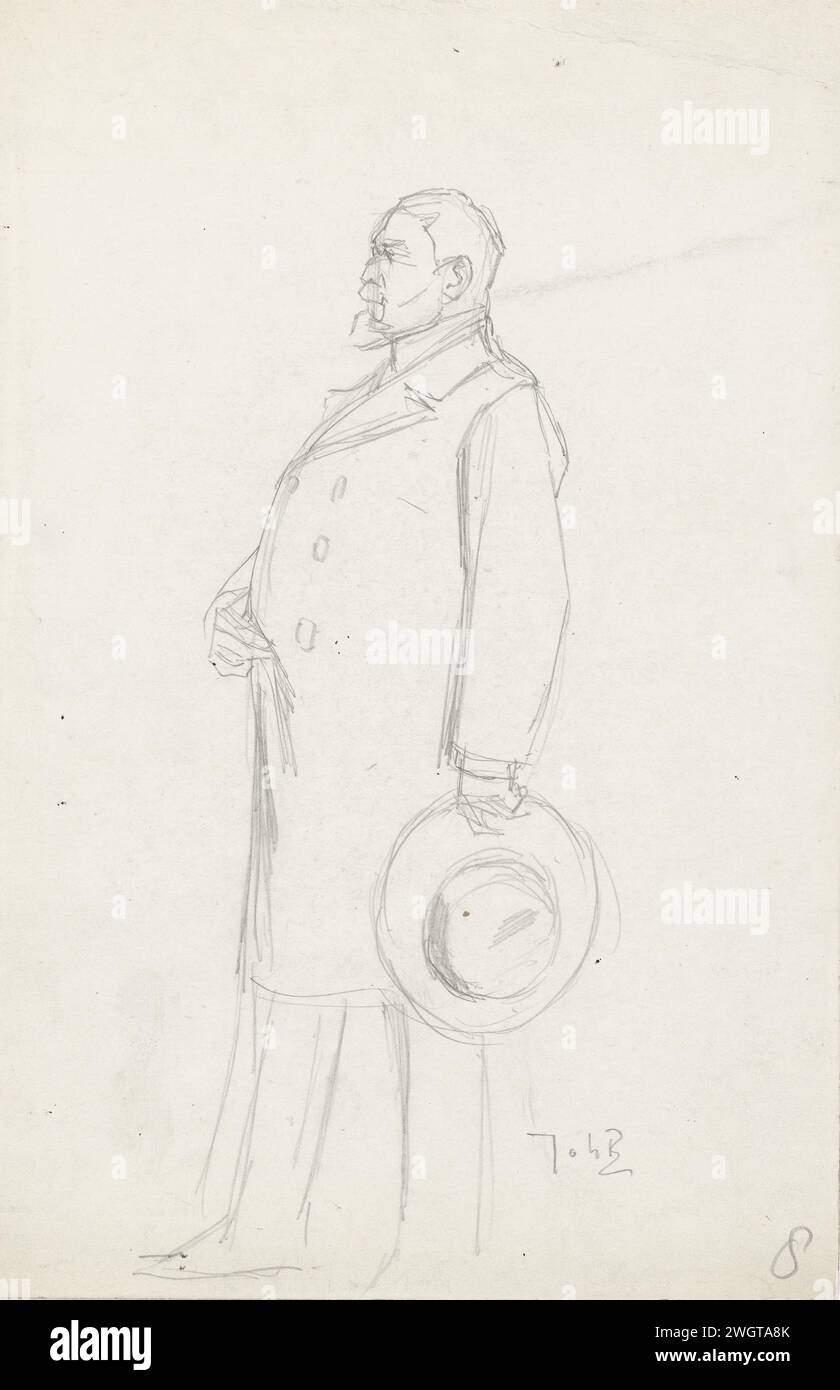 Standing man, from the side to the left, Johan Braakensiek, 1868 - 1940 ...