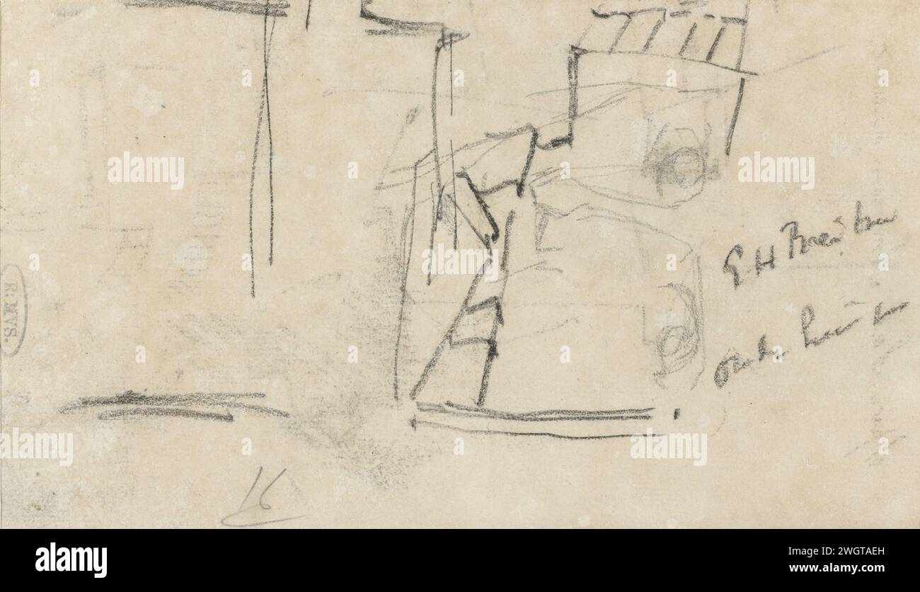Sketch of old houses, George Hendrik Breitner, 1867 - 1923 drawing ...