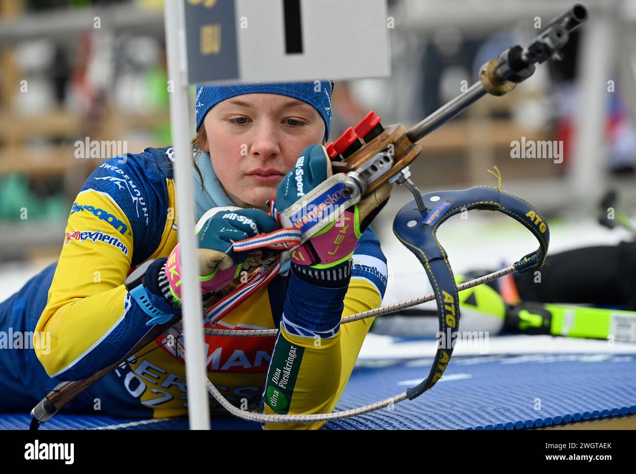 Linn Persson of Sweden during official training for the Biathlon World ...