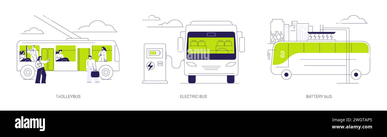Sustainable public transport abstract concept vector illustrations ...