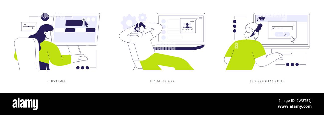 Online teaching features abstract concept vector illustrations Stock ...