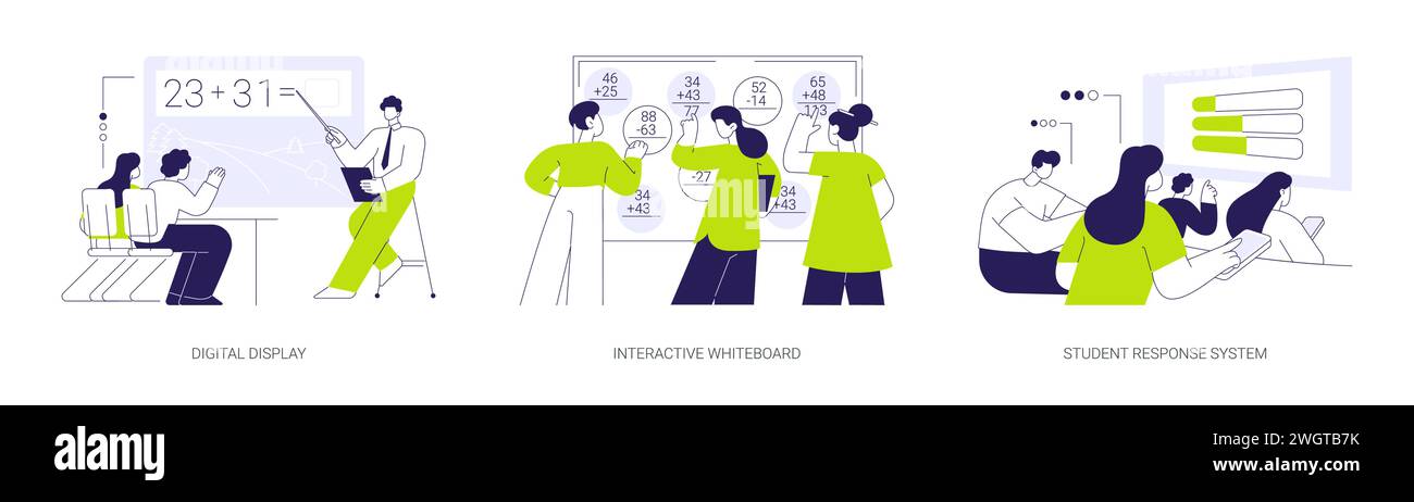 Smart classroom technology abstract concept vector illustrations Stock ...