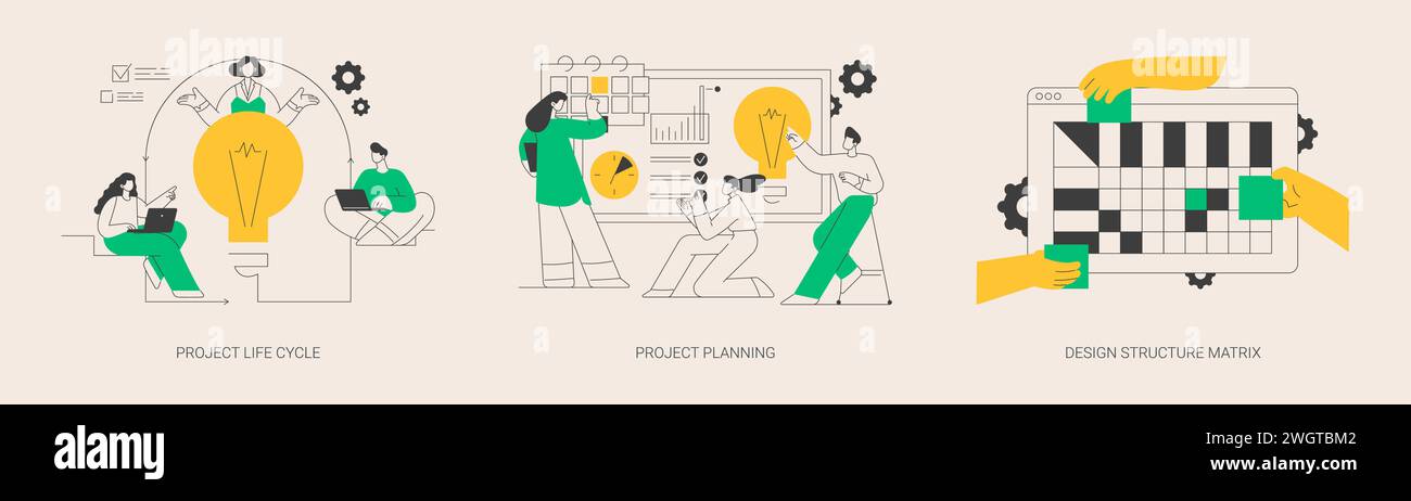 Project life cycle abstract concept vector illustrations Stock Vector ...