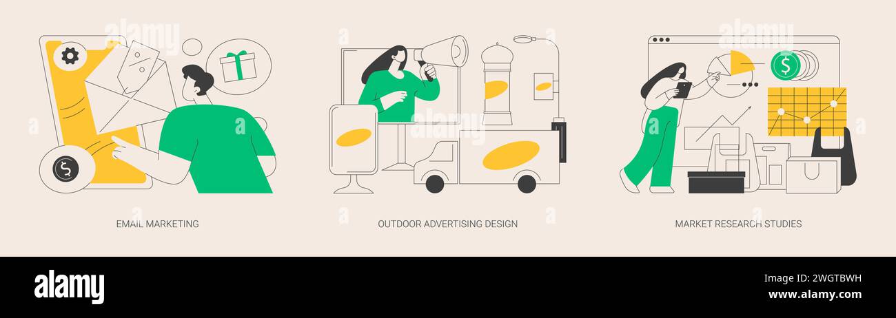 Product marketing campaign abstract concept vector illustrations Stock ...