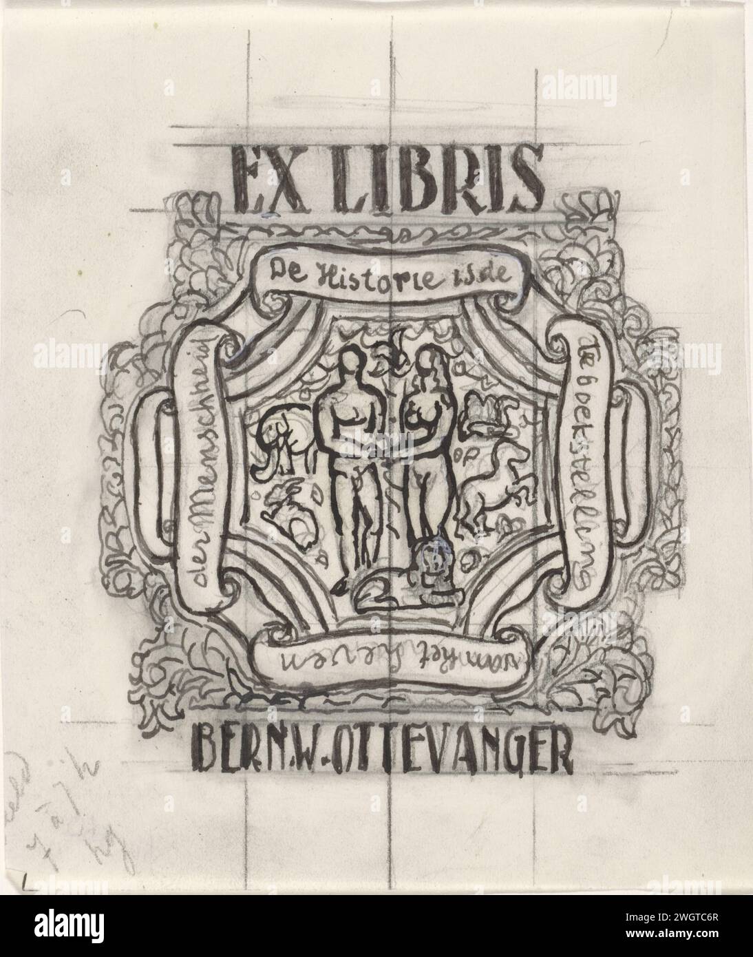 Design for an ex libris by Bernard W.M. Ottevanger, Leo Gestel, 1931 ...