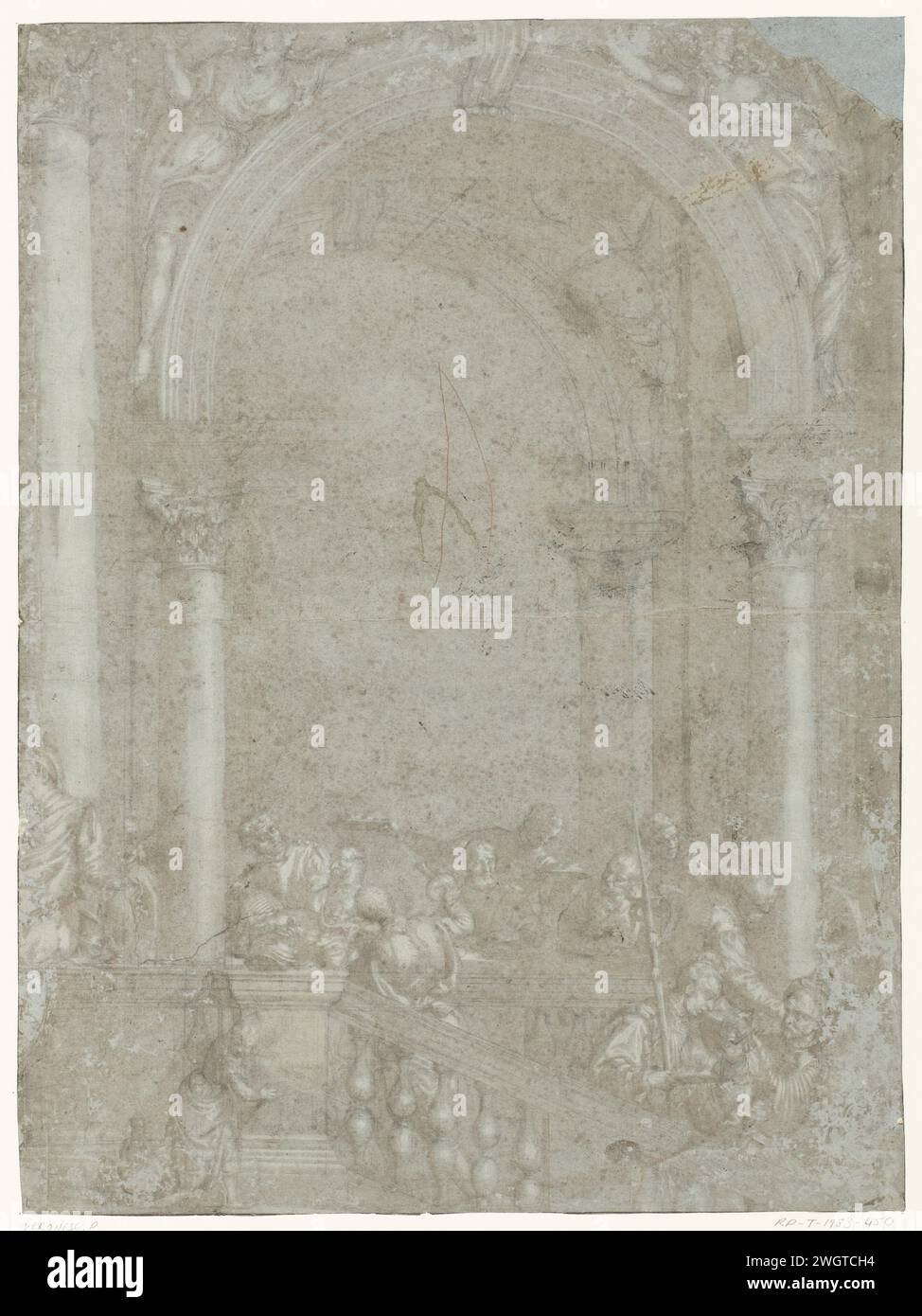 Gastmaal van Levi, anonymous, after Paolo Veronese, 1540 - 1640 drawing ...