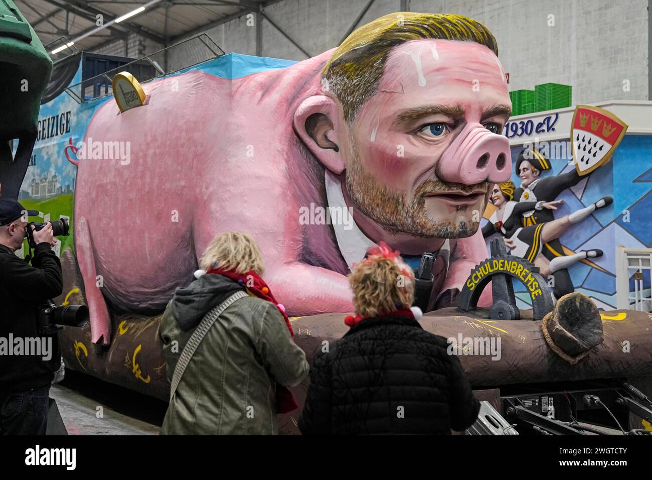 A carnival float depicts German Finance Minister Christian Lindner as ...