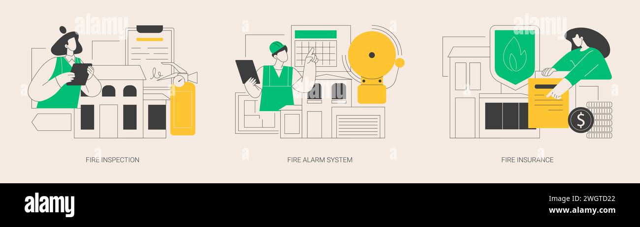 Fire prevention abstract concept vector illustrations Stock Vector ...