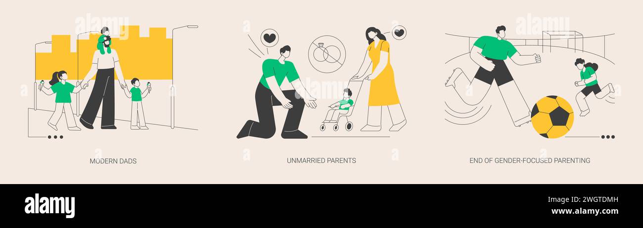Parenting roles abstract concept vector illustrations Stock Vector ...