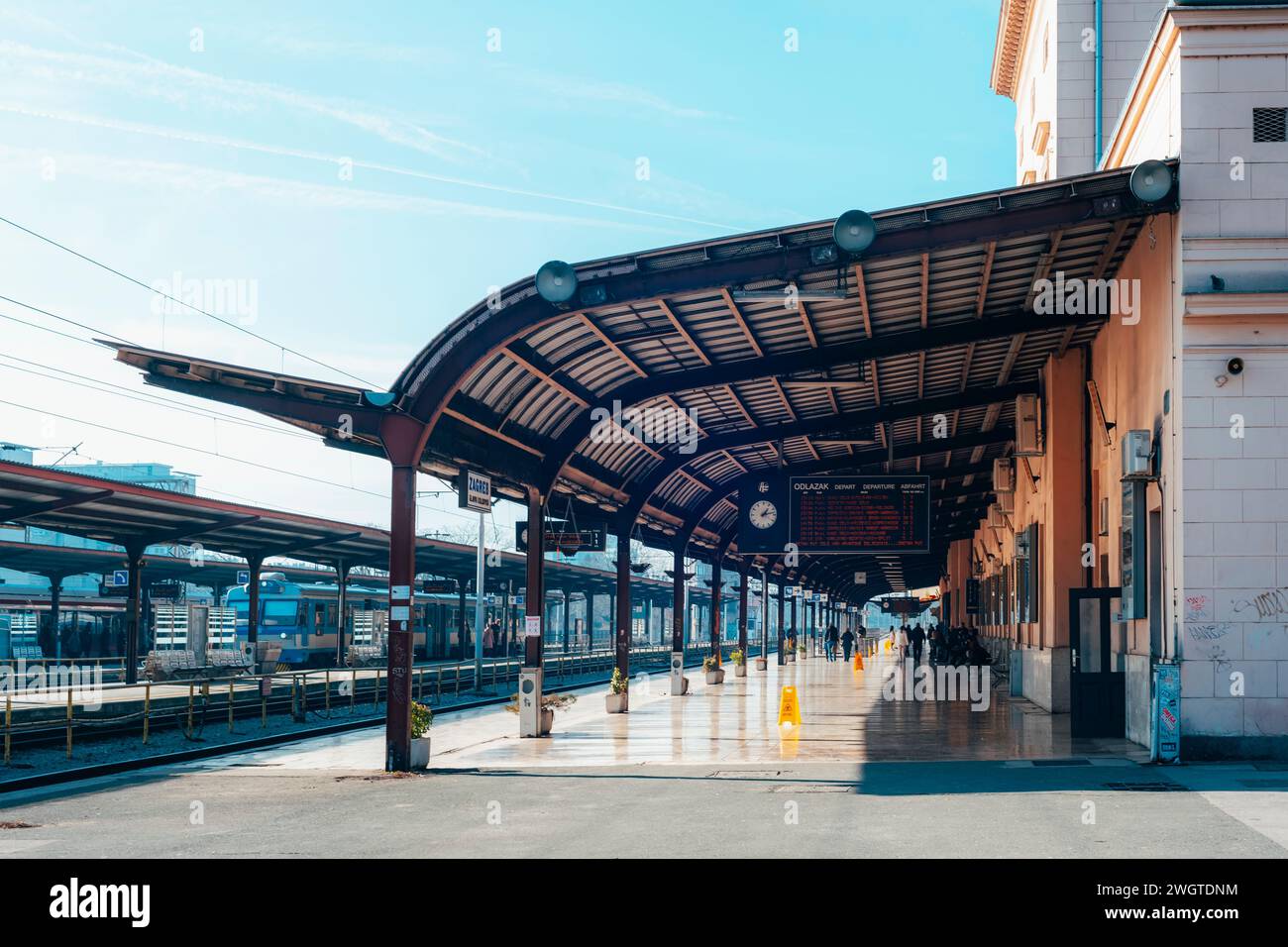 Zagreb Croatia - 4 February 2024: Platform of the main railway station ...