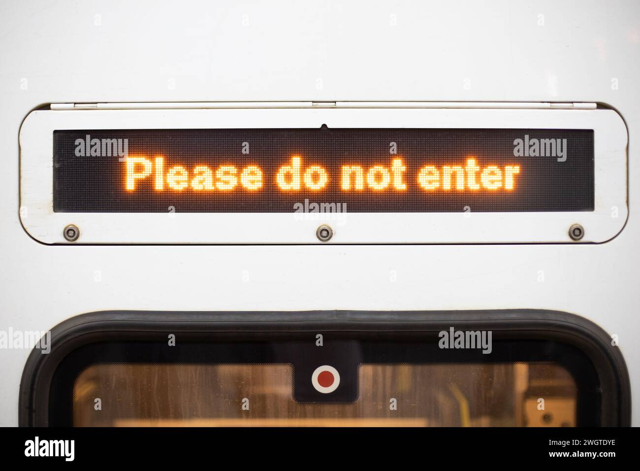 please do not enter sign on train window Stock Photo - Alamy