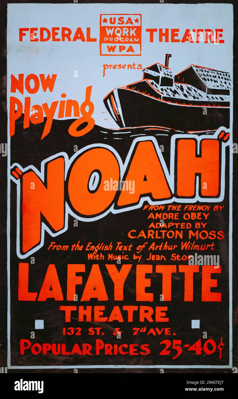Poster Federal Theatre, Noah, Lafayette Theater Stock Photo - Alamy