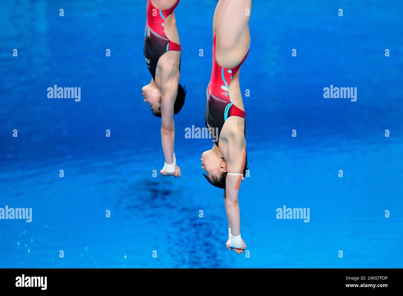 Chen Yuxi and Quan Hongchan of China compete during the women's ...
