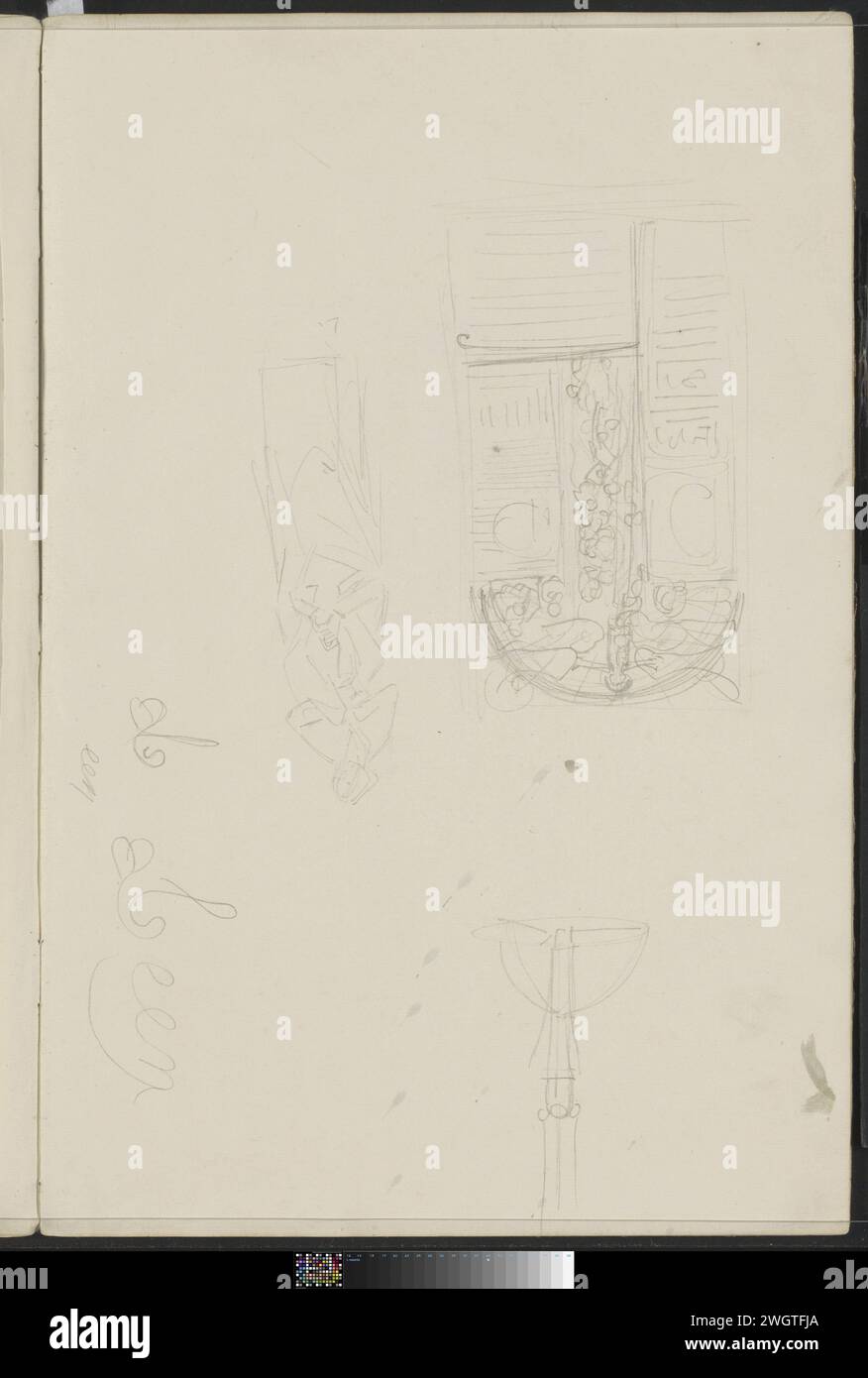 Designs for letters and a hanging lamp, c. 1903 - c. 1904 Also a study ...