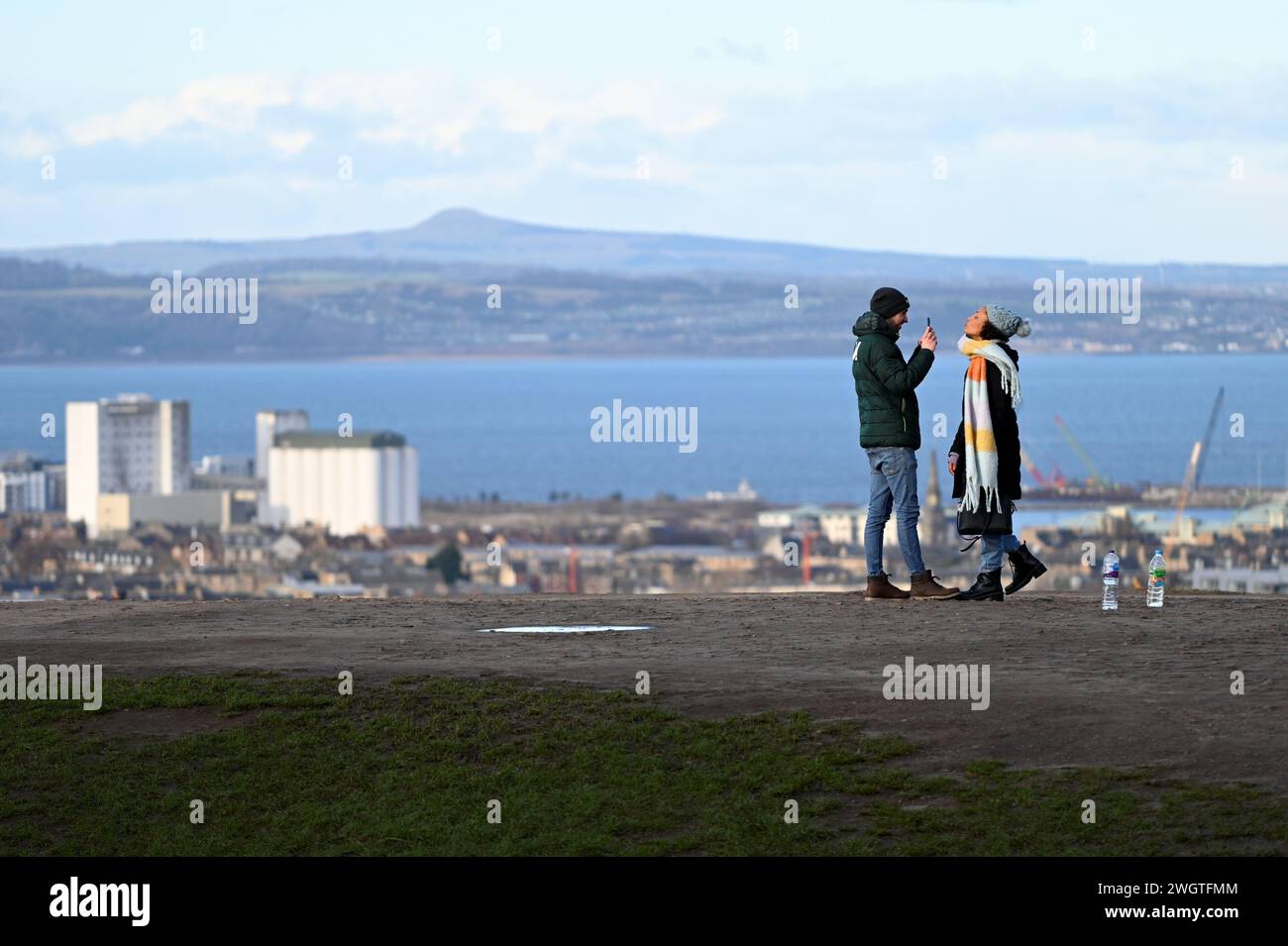 Edinburgh, Scotland, UK. 6th February 2024. Visitors on Calton hill ...